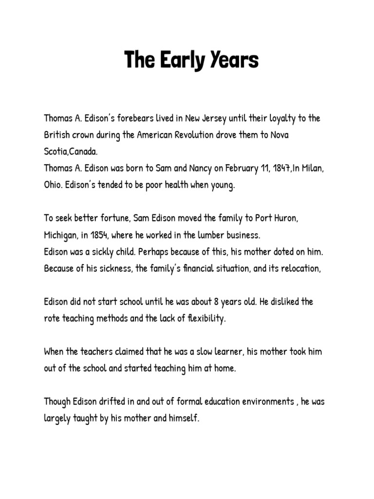 Thomas Alva Edison Library Research Work | PDF