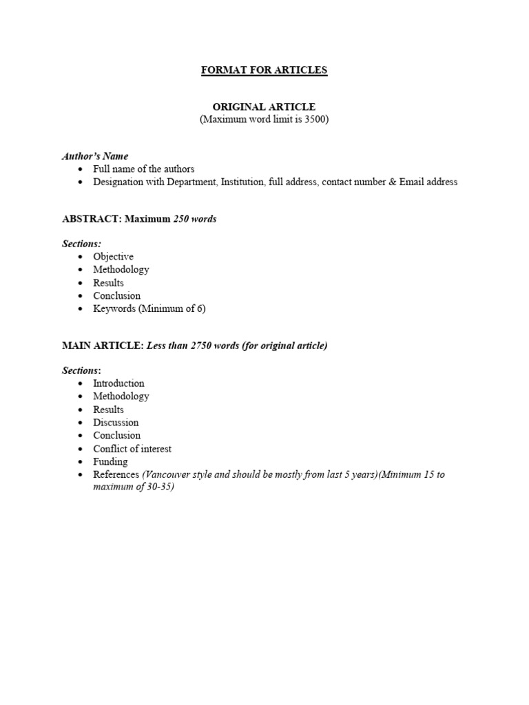 Format For Articles | PDF | Methodology | Human Communication
