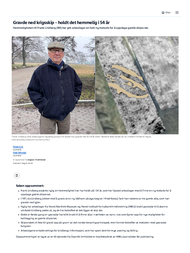 Gravde ned krigsskip – holdt det hemmelig i 54 år – NRK Østfold ...