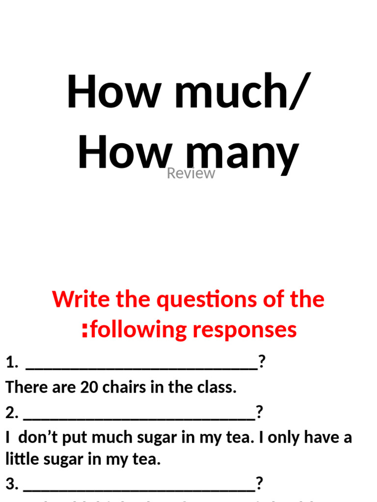 Review of How Much and How Many | PDF