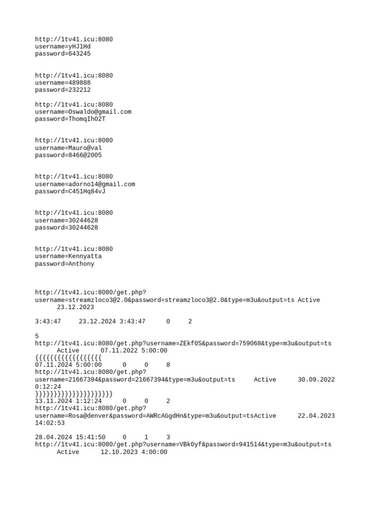 User Credentials for Streaming Access | PDF