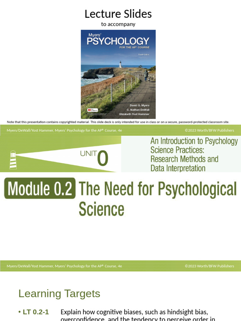 Myers4e Module0.2 Lecture Slides | PDF | Bias | Thought
