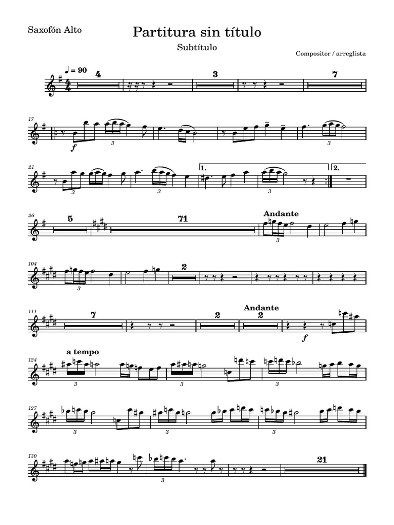 Partituras Individuales-Saxofón - Alto | PDF
