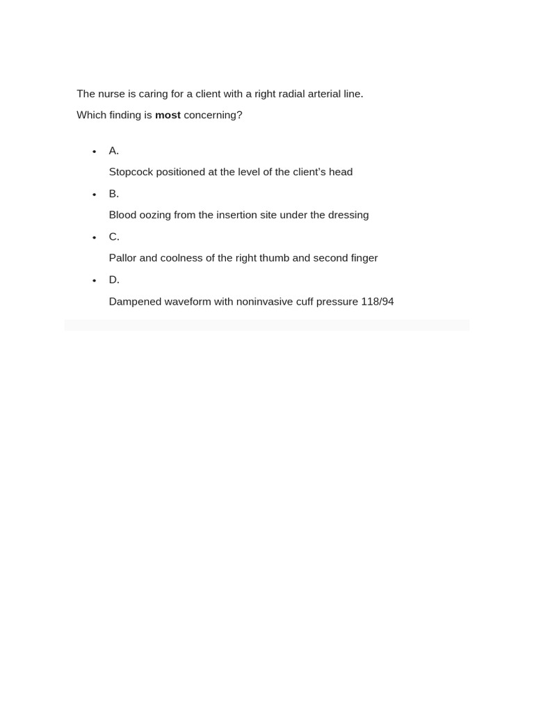 Arterial Line Monitoring Concerns | PDF