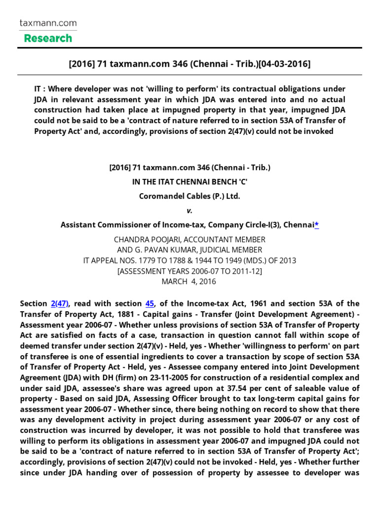 Jda Case Study | PDF | Taxes | Capital Gain
