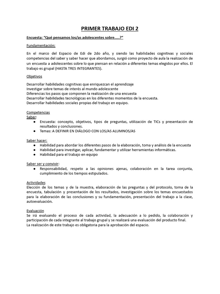 Primer Trabajo Edi 2 | PDF