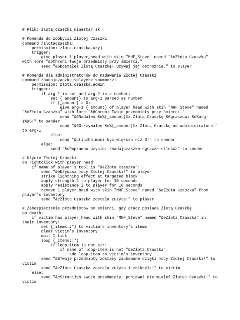 Zlota Czaszka Minestar | PDF