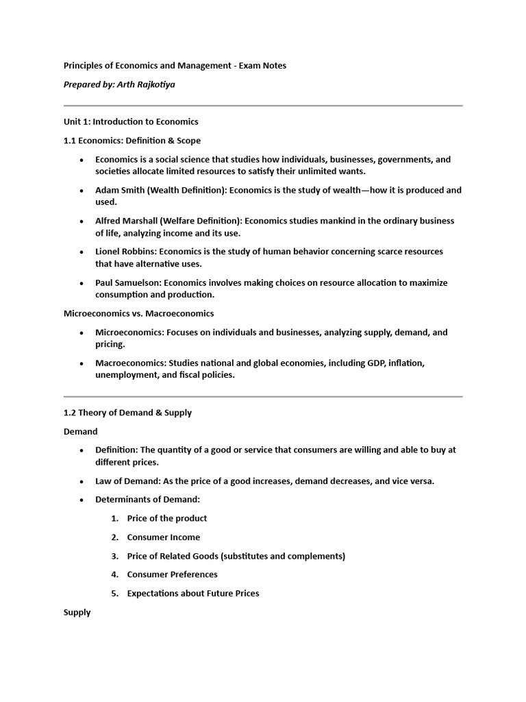 Principles of Economics and Management | PDF | Economics | Demand