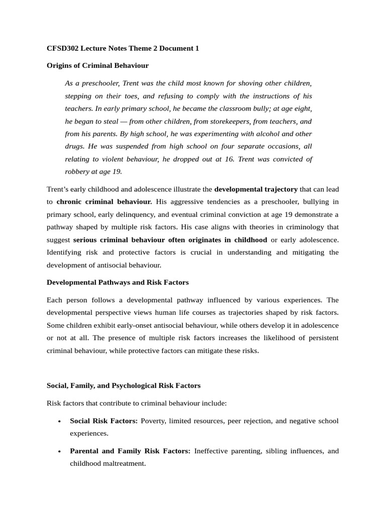 Origins of Criminal Behavior in Youth | PDF | Juvenile Delinquency ...