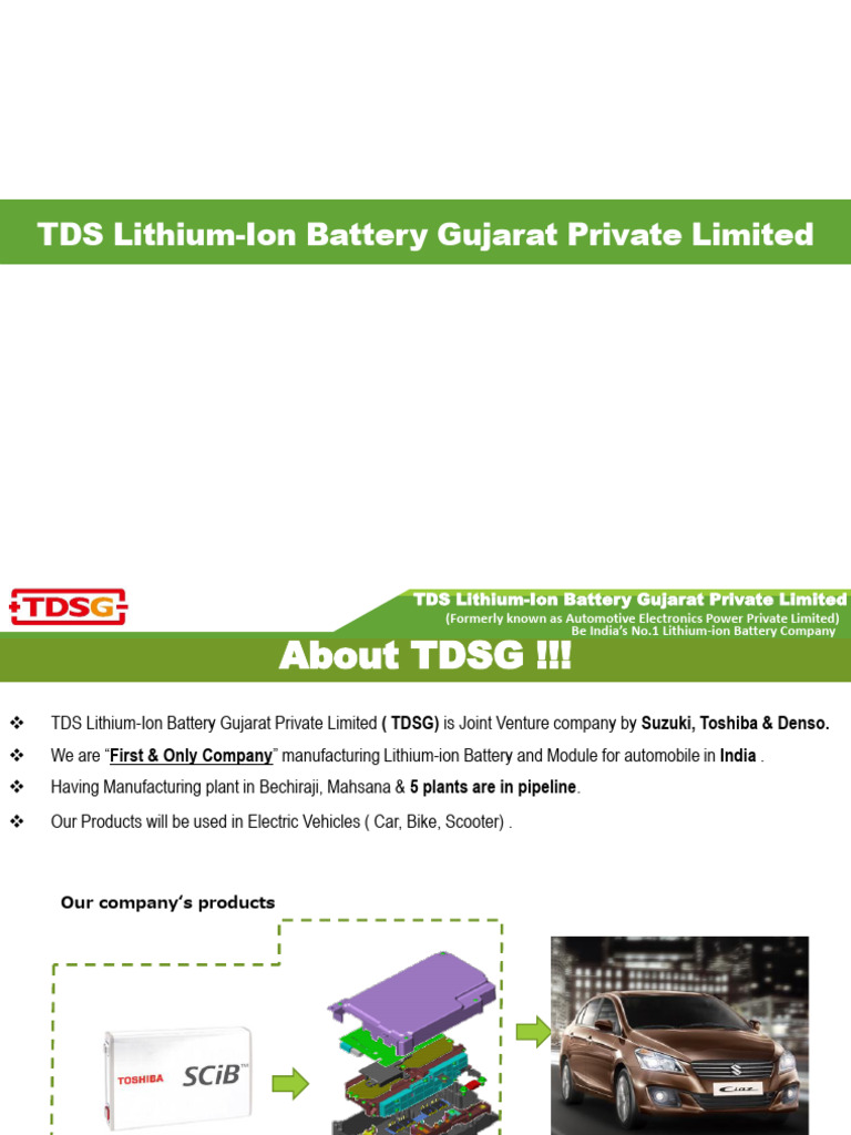 Basic Introduction - TDSG | PDF | Lithium Ion Battery | Electric Vehicle