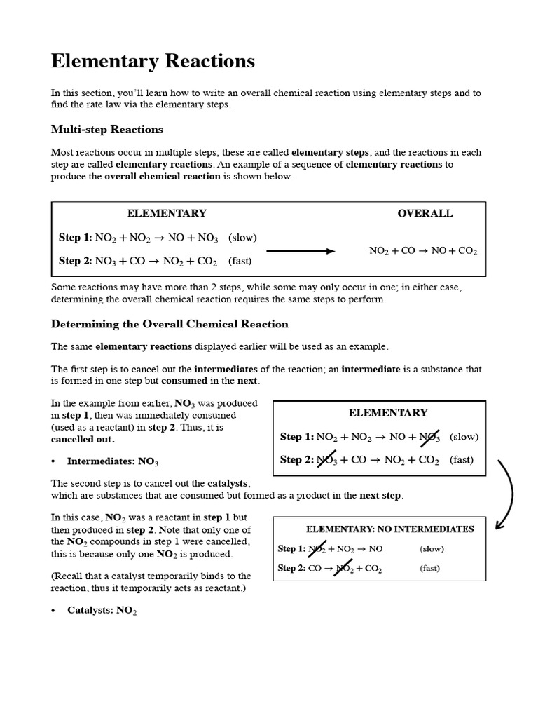Elementary Reactions Notes | PDF | Chemical Reactions | Industrial ...
