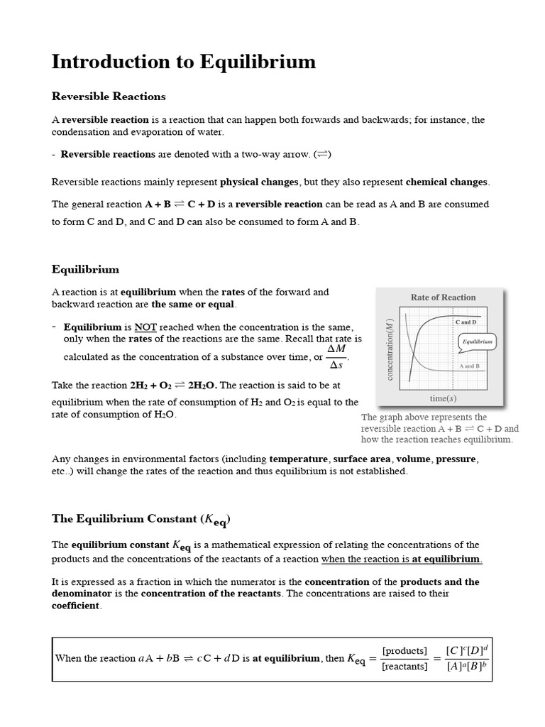 Introduction to Equilibrium | PDF | Chemical Equilibrium | Chemical ...