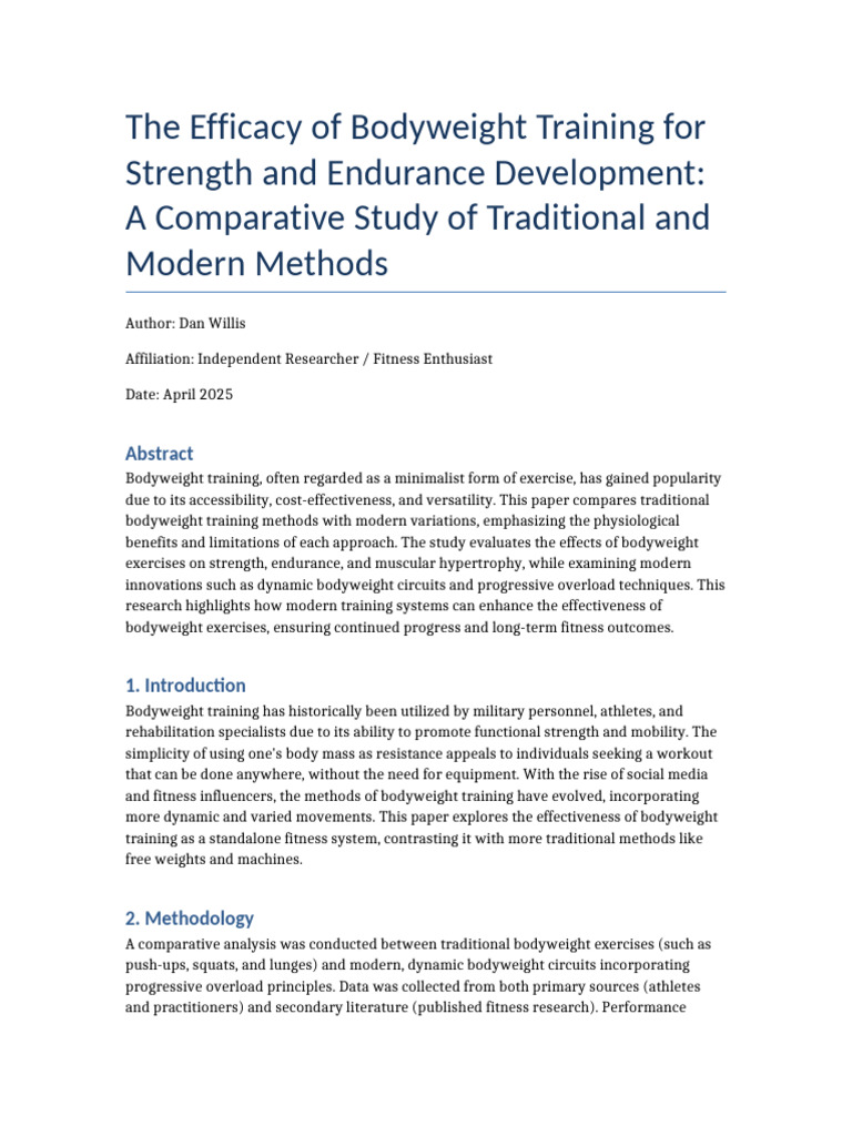 Bodyweight_Training_Research_Paper_Updated | PDF | Strength Training ...