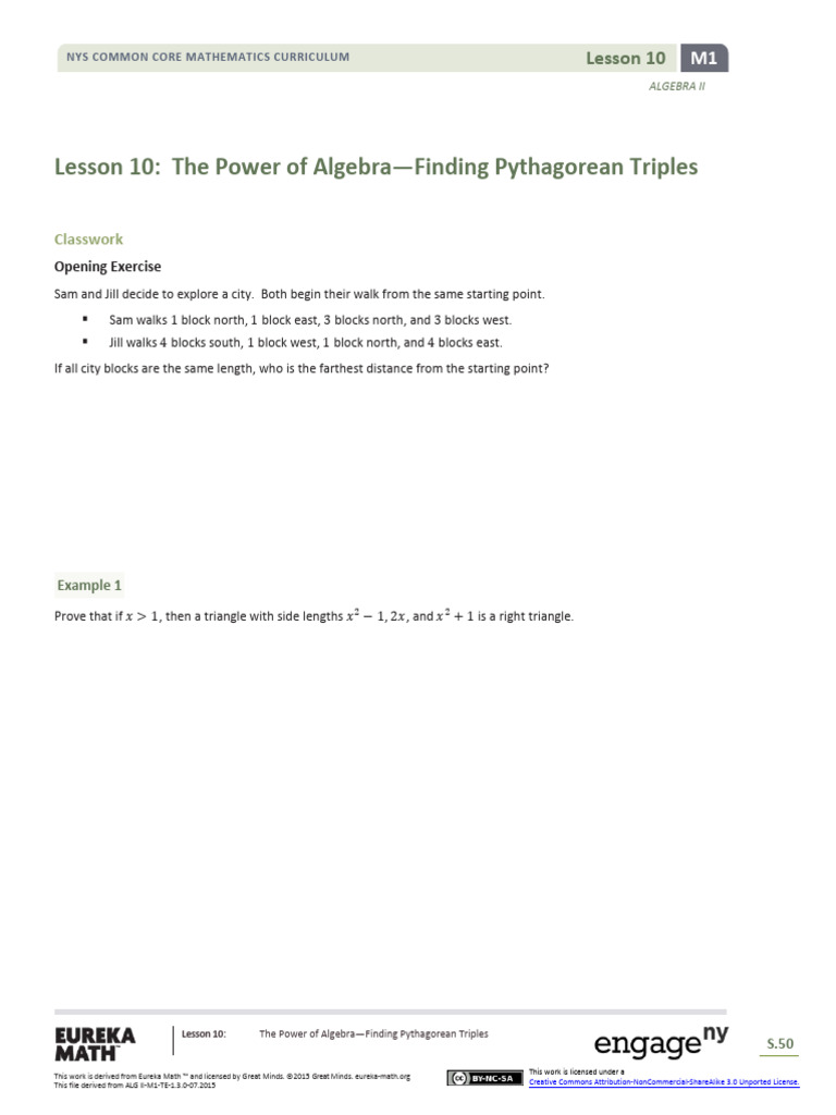 Algebra II m1 Topic A Lesson 10 Student | PDF | Number Theory ...