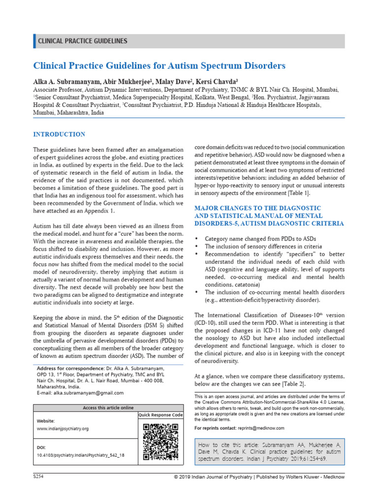 Clinical Practice Guidelines For Autism Spectrum.13 | PDF | Autism ...