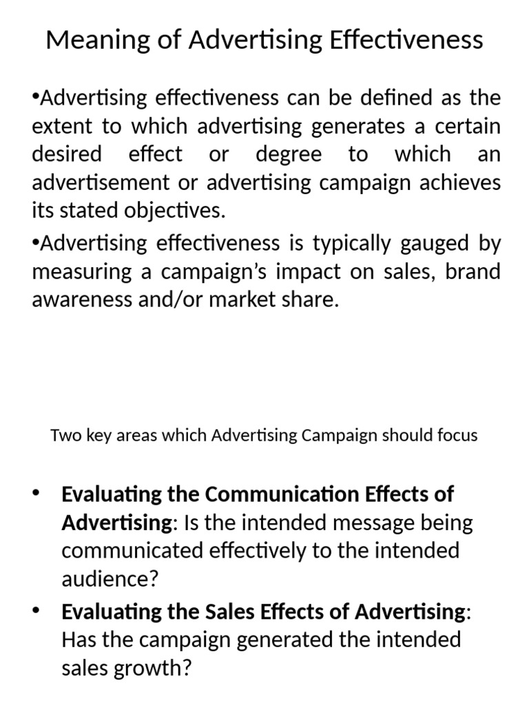 Advertising Effectiveness | PDF | Advertising | Marketing
