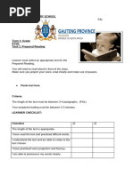 Prepared Reading and Aloud Rubric | PDF | Human Communication