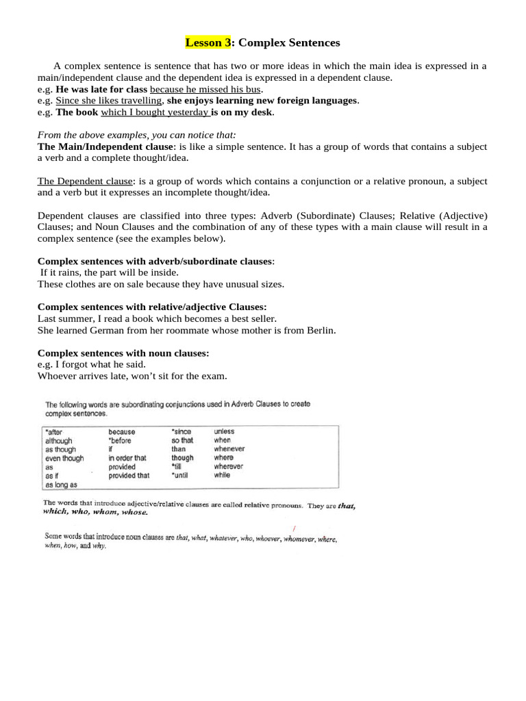 Understanding Complex Sentences | PDF