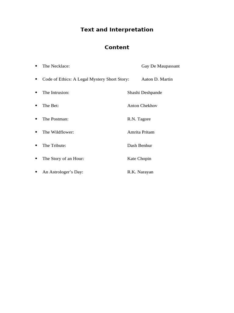 Conent Page Text and Interpretation | PDF