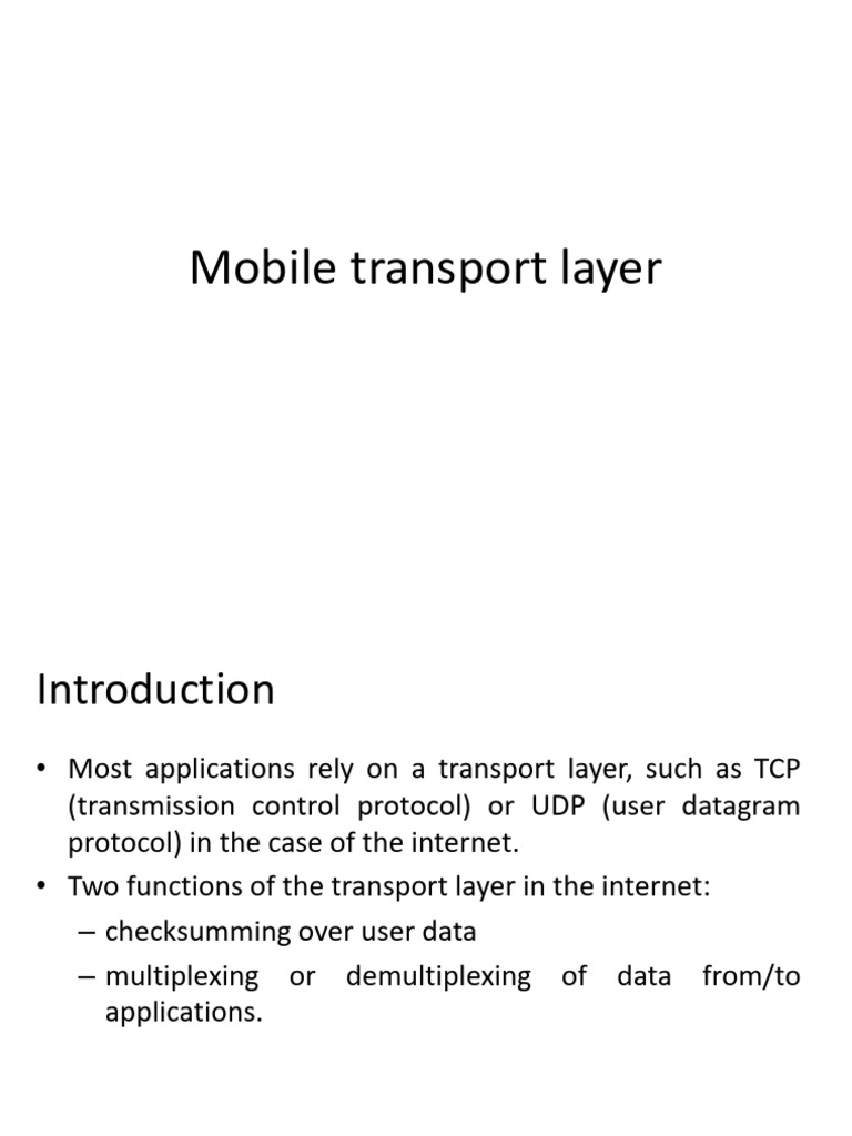 Mobile Transport Layer-Uploaded | PDF | Transmission Control Protocol ...