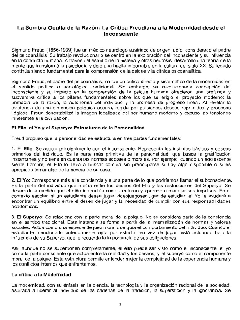 Sigmund Freud y La Sombra Oculta de La Razon-2 | PDF