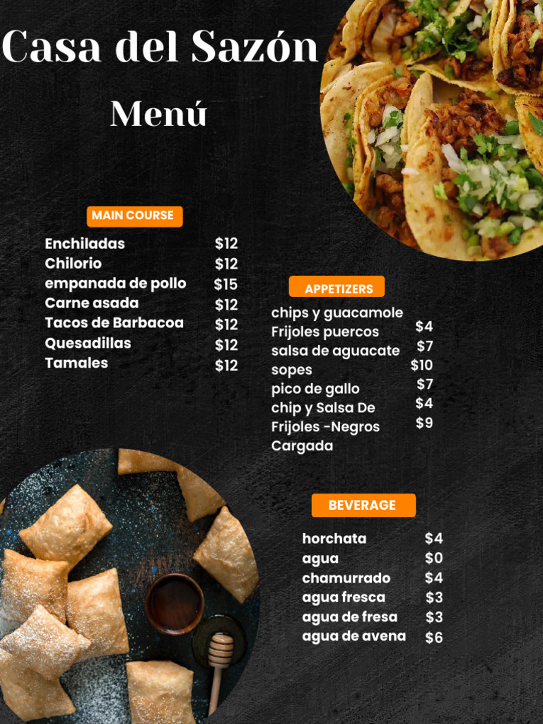 Menú de Casa del Sazón 2 | PDF