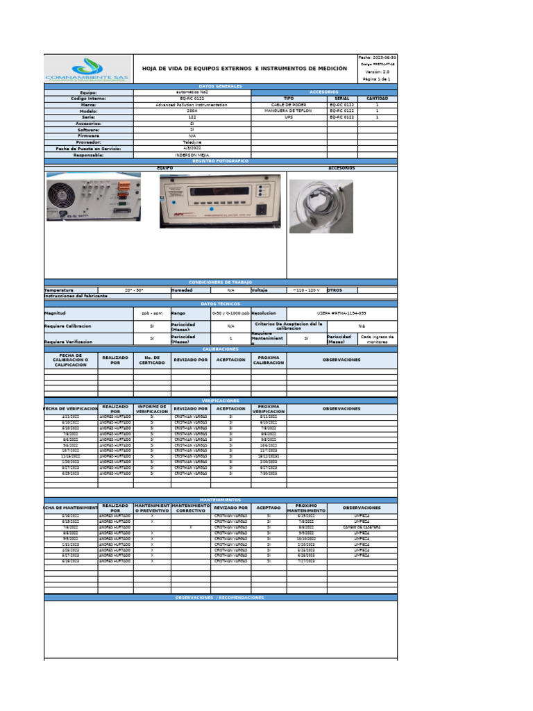 Automatico No2 Eq-Rc 0122.. | PDF | Calibración | Informática