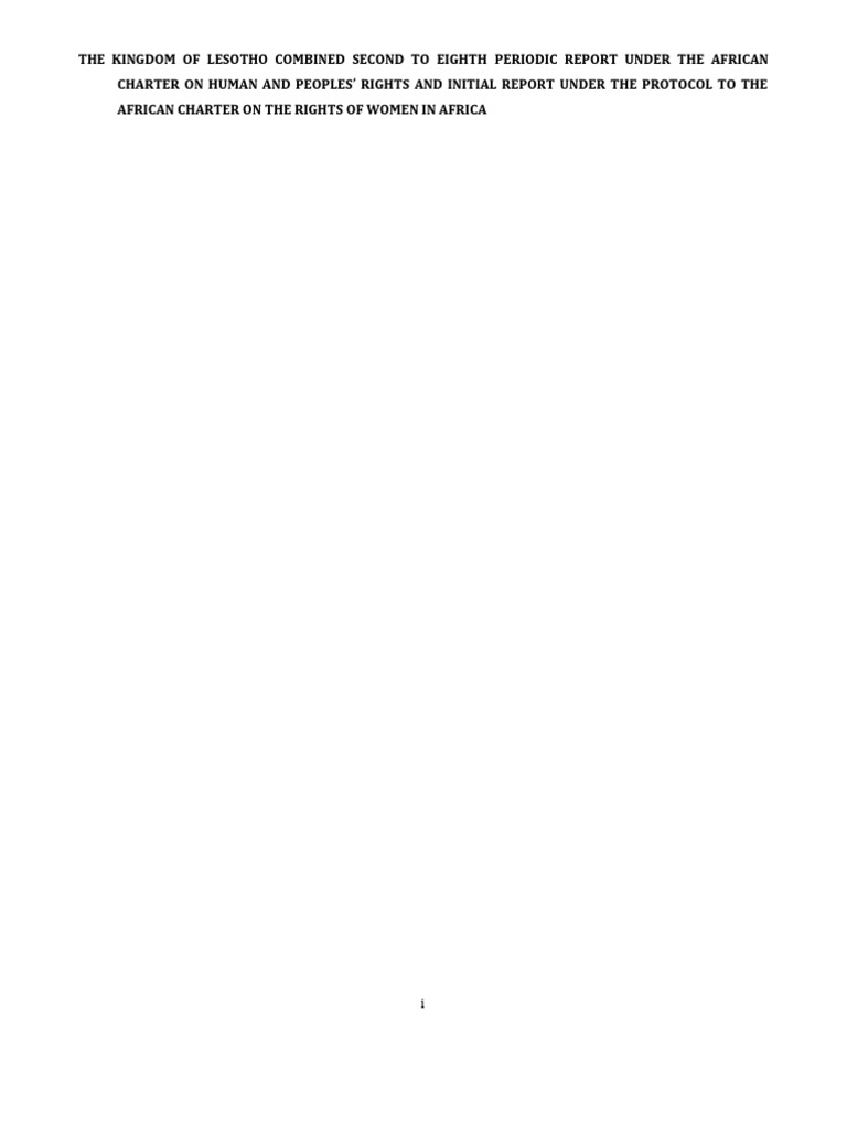 2018 Report of Lesotho Under The African Charter On Human and Peoples ...