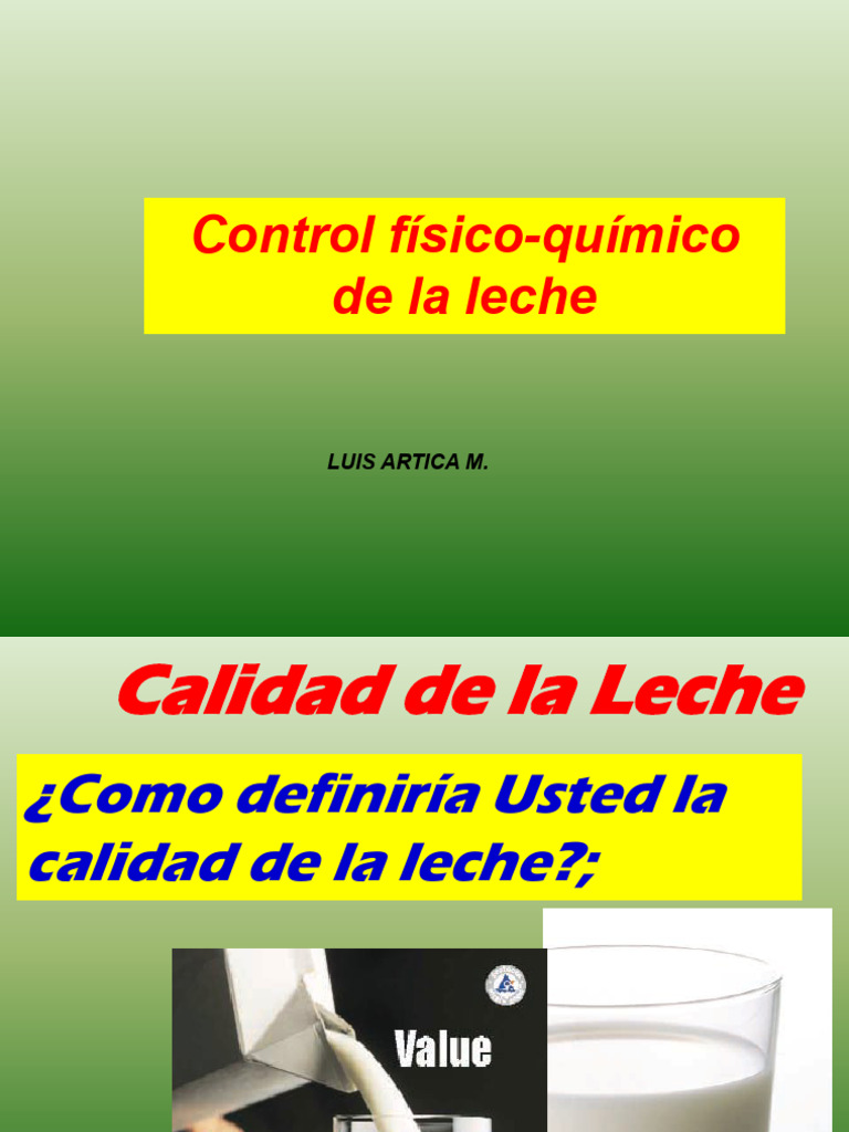 Control Fisico Quimico de La Leche 2014 | PDF | Leche | Productos lácteos