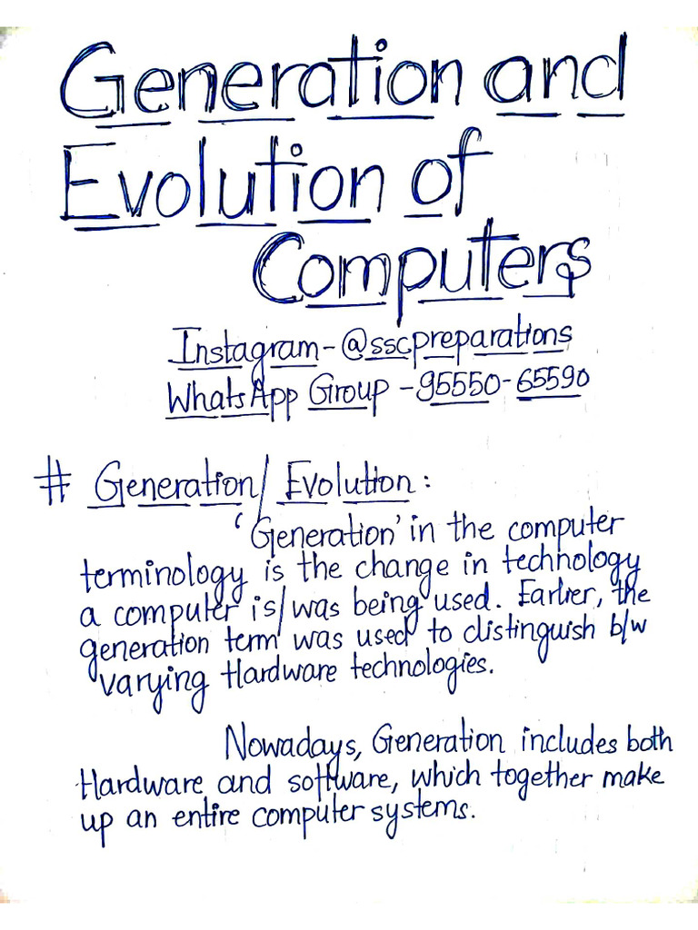 Generation and Evolution of Computers | PDF