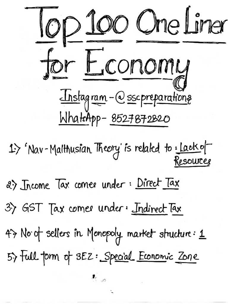 Economy Complete Handwritten Notes | PDF