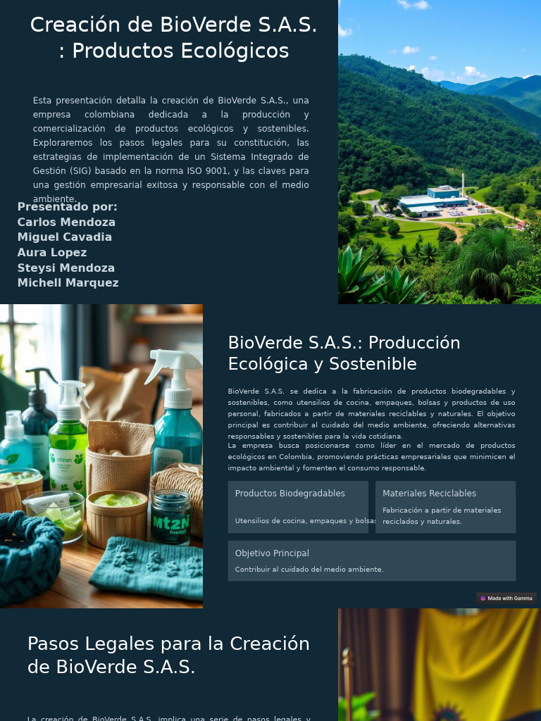 Creacion de BioVerde SAS Productos Ecologicos Con Certificacion ISO ...