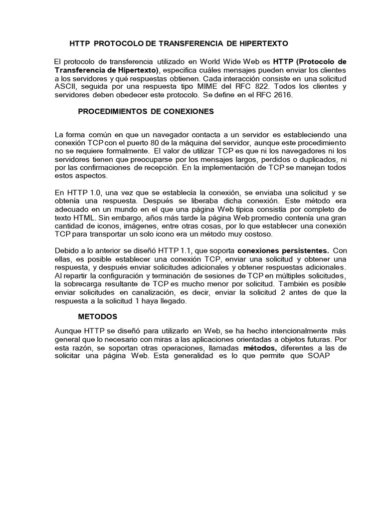 HTTP Protocolo de Transferencia de Hipertexto | PDF | Redes | Internet ...