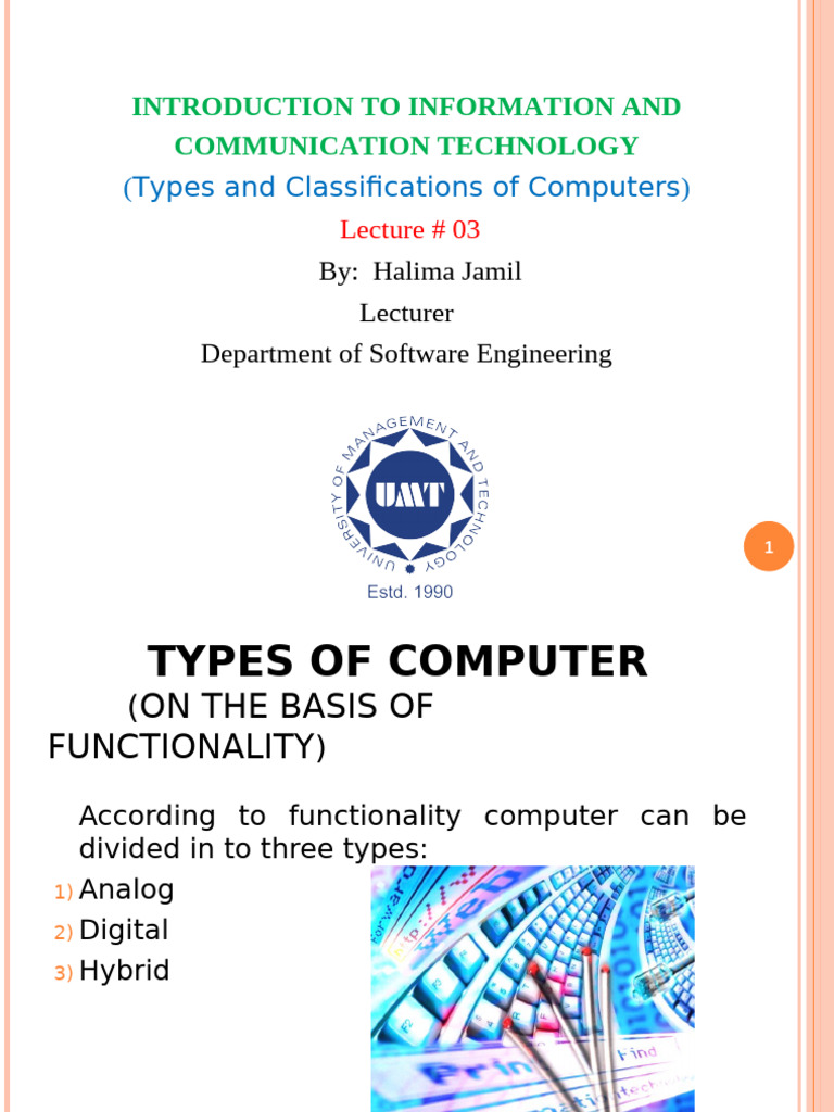 03 Types and Classifications of Computers | PDF | Personal Computers ...