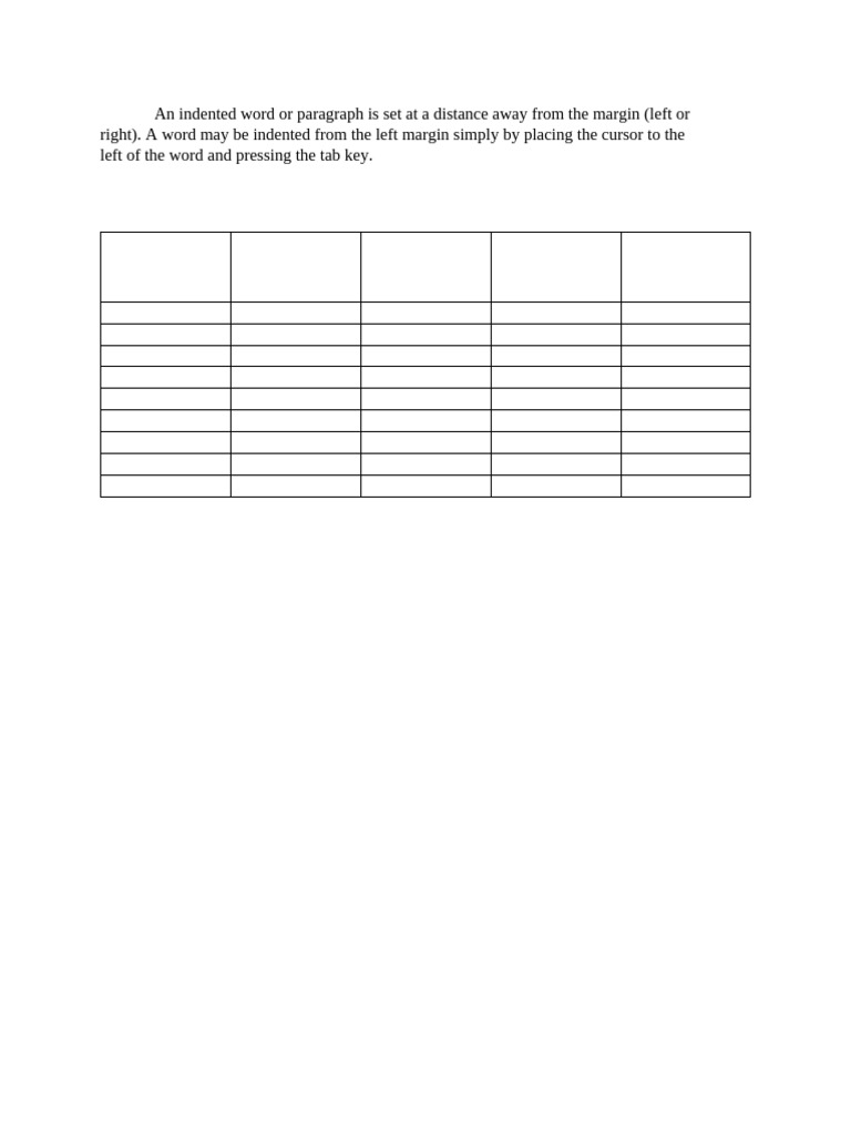 How to Indent Text in Documents | PDF