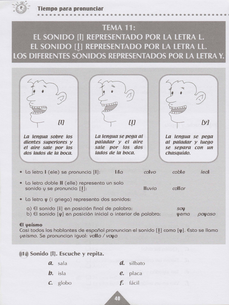 11.el Sonido (L) Representado Por La Letra L. El Sonido (ʎ ...