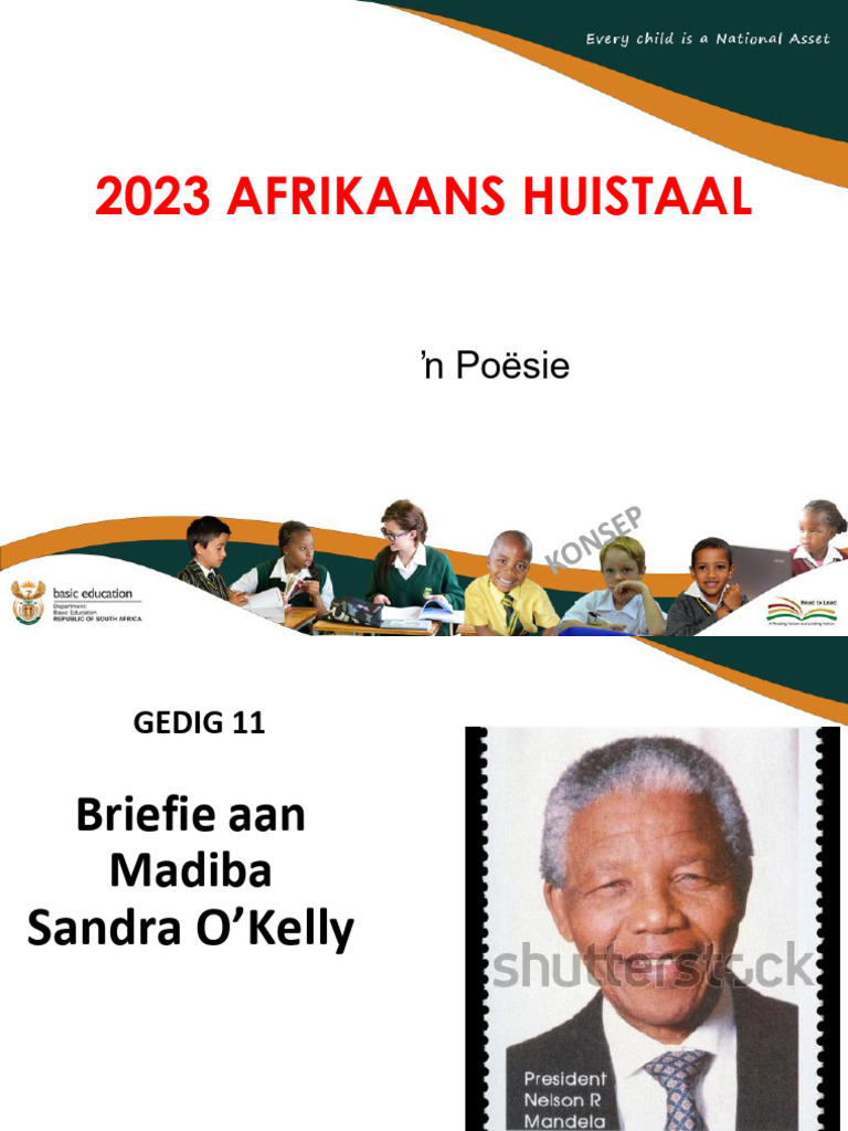 Gedig 11 - GR 12 - 2023 - Afrikaans HL - Briefie Aan Madiba | PDF