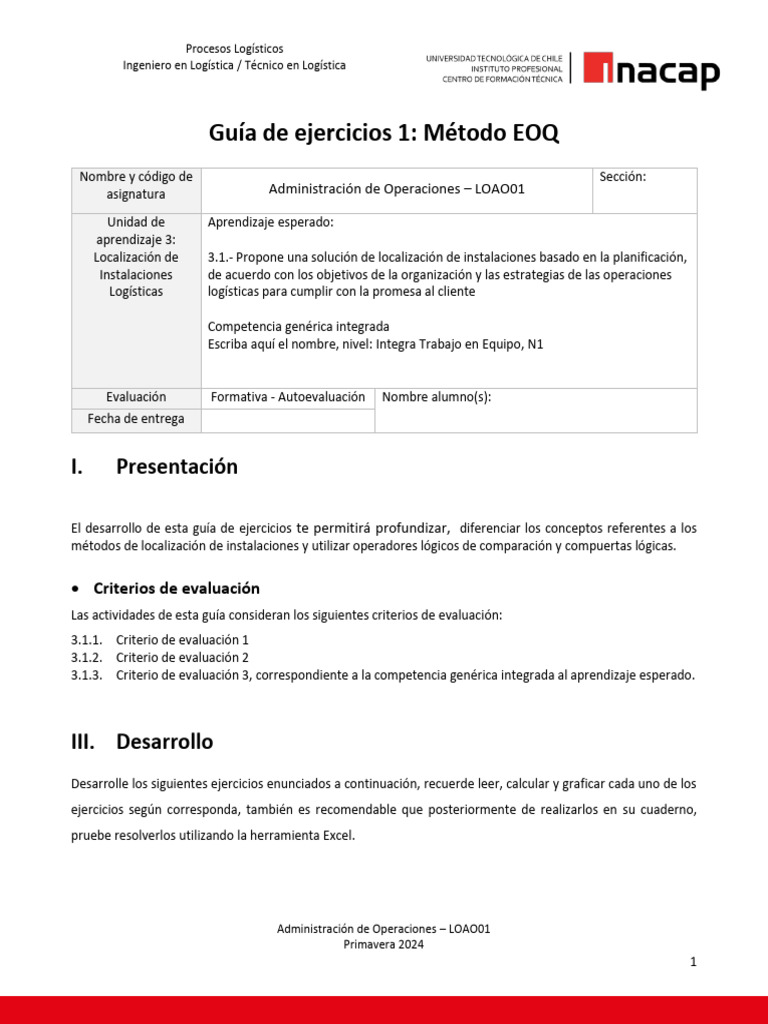 Guía de Ejercicios Métodos EOQ | PDF | Logística | Business