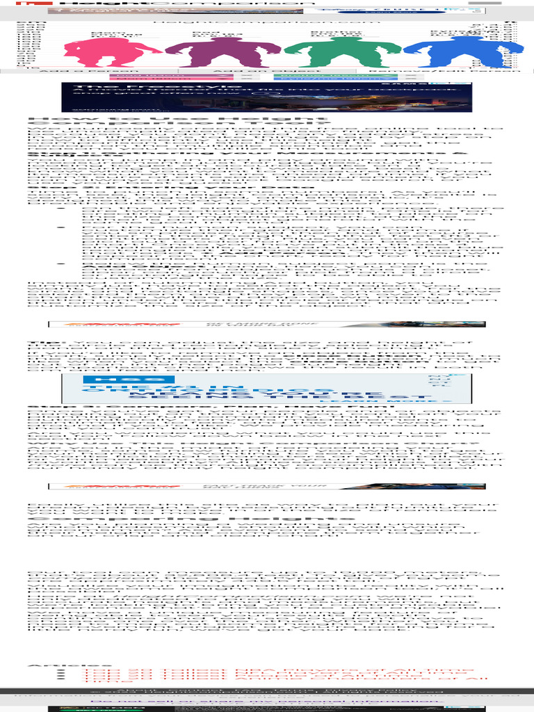 Height Comparison - Comparing Heights Visually With Chart | PDF