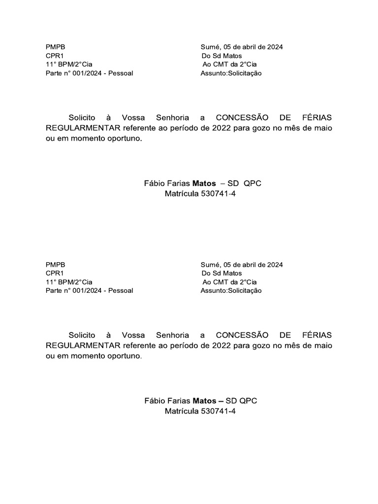 Modelo de Parte | PDF