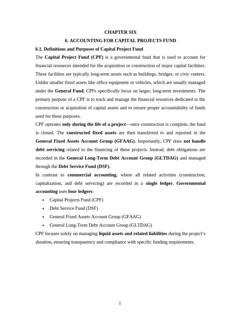 Chapter 6 Capital Project Fund | PDF | Fund Accounting | Expense