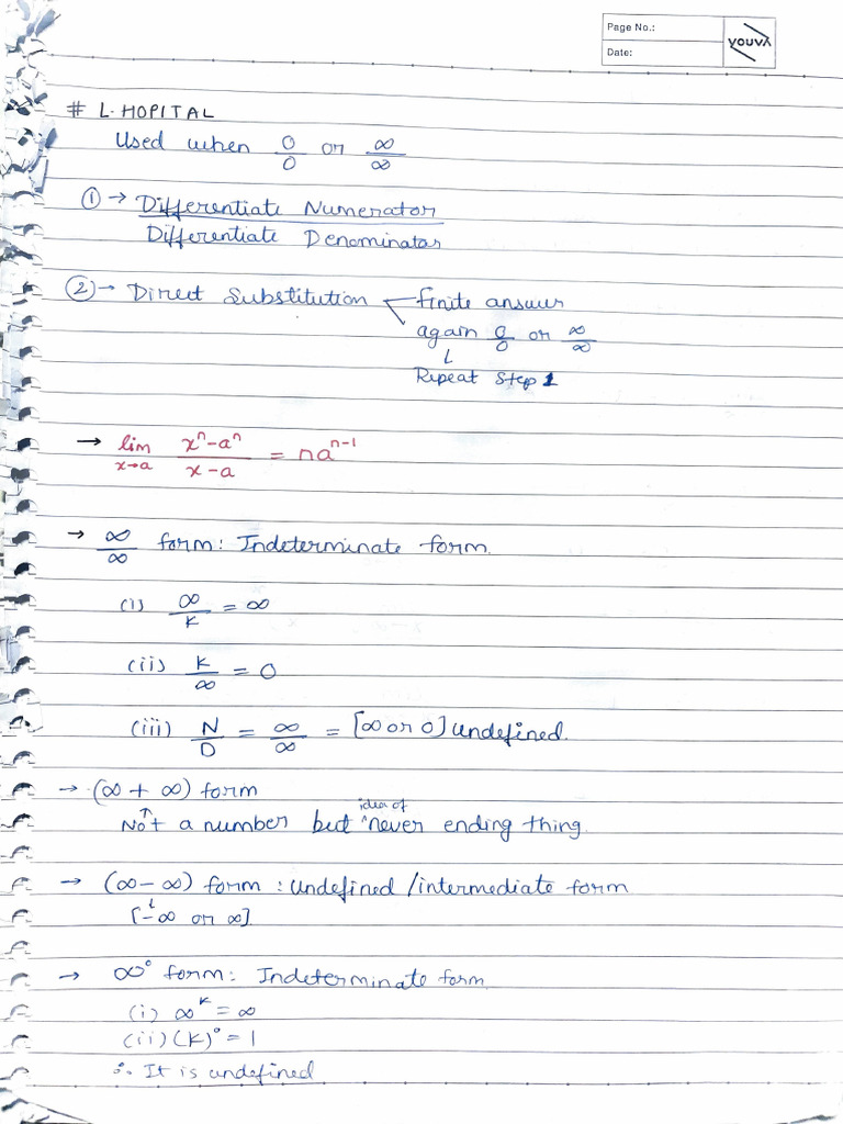 Calculus Short Hand Written Notes | PDF