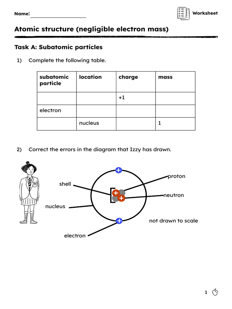 Worksheet Questions 16 | PDF | Atoms | Atomic Nucleus