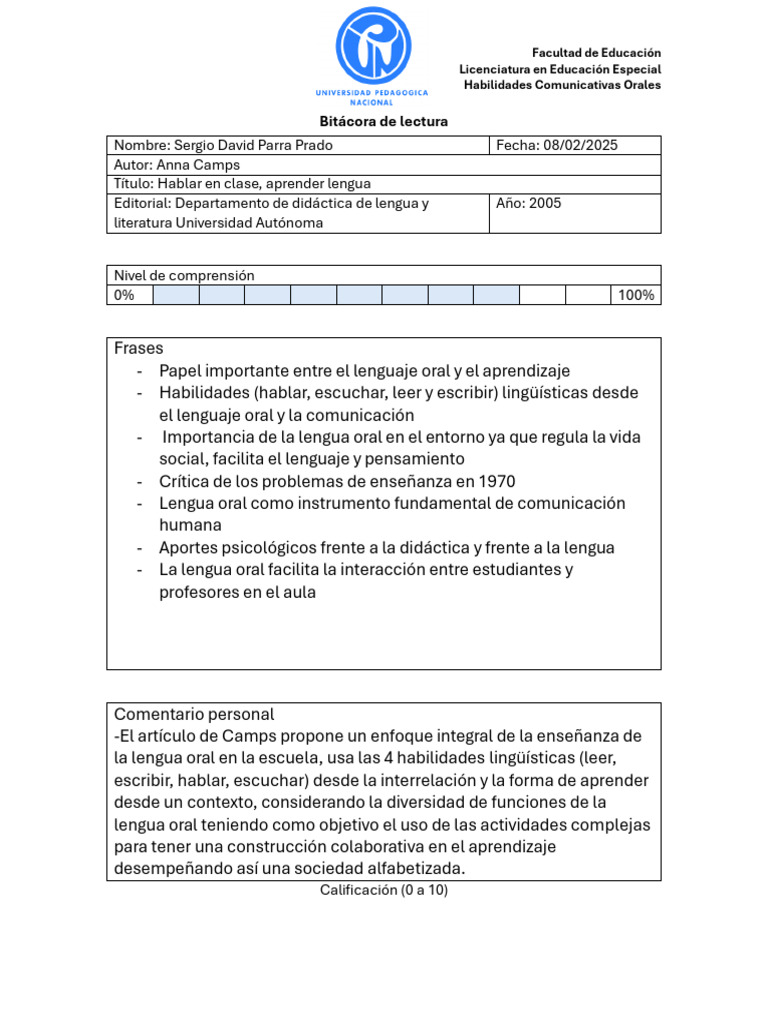 Formato Bitácora 1 | PDF