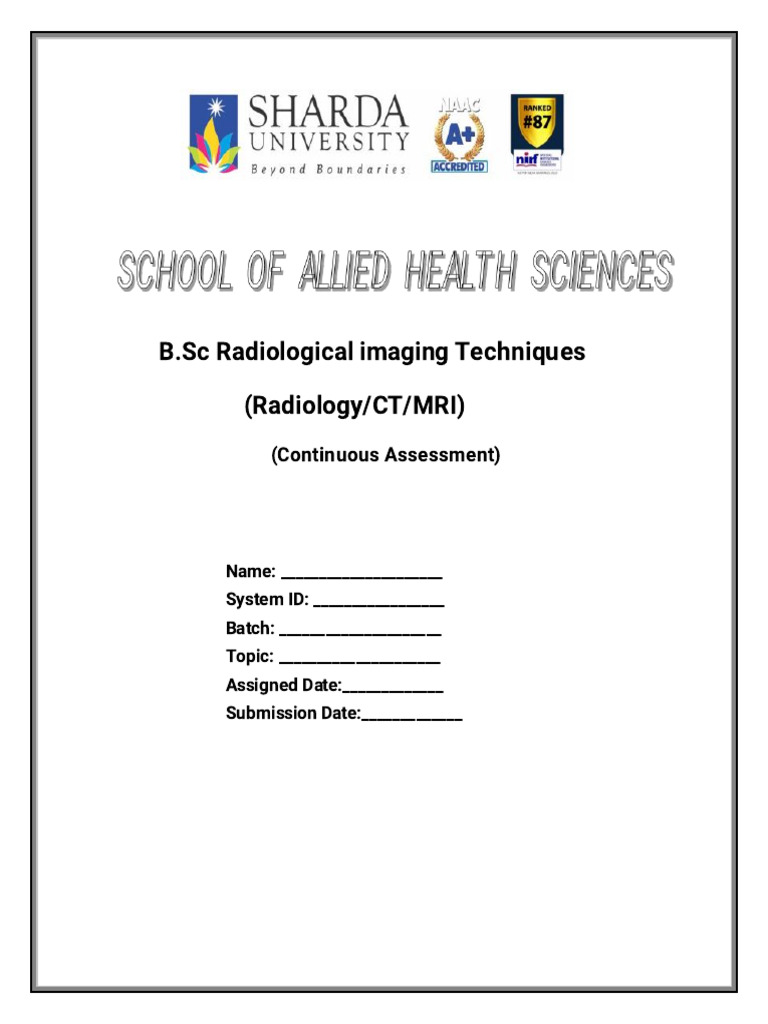 B.SC Radiological Imaging Techniques (Radiology/CT/MRI) : (Continuous ...