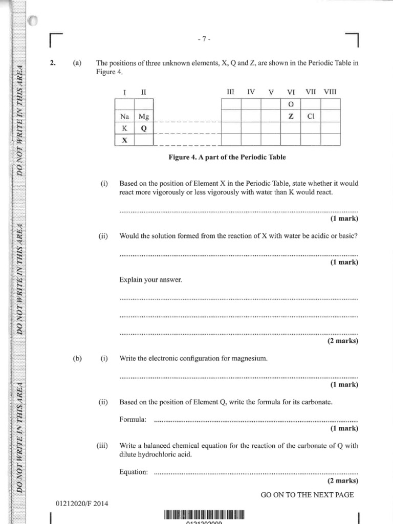 Periodic Table Exam Questions and Answers | PDF