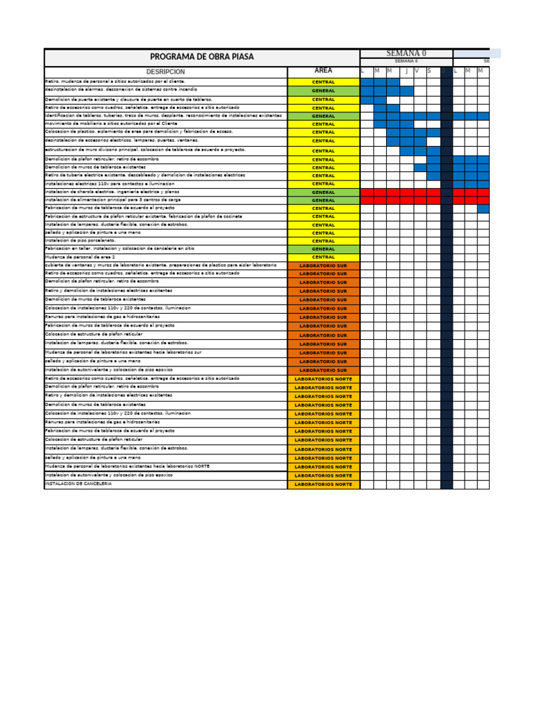 Programa de Obra Piasa 2 | PDF | Demolición | Diseño