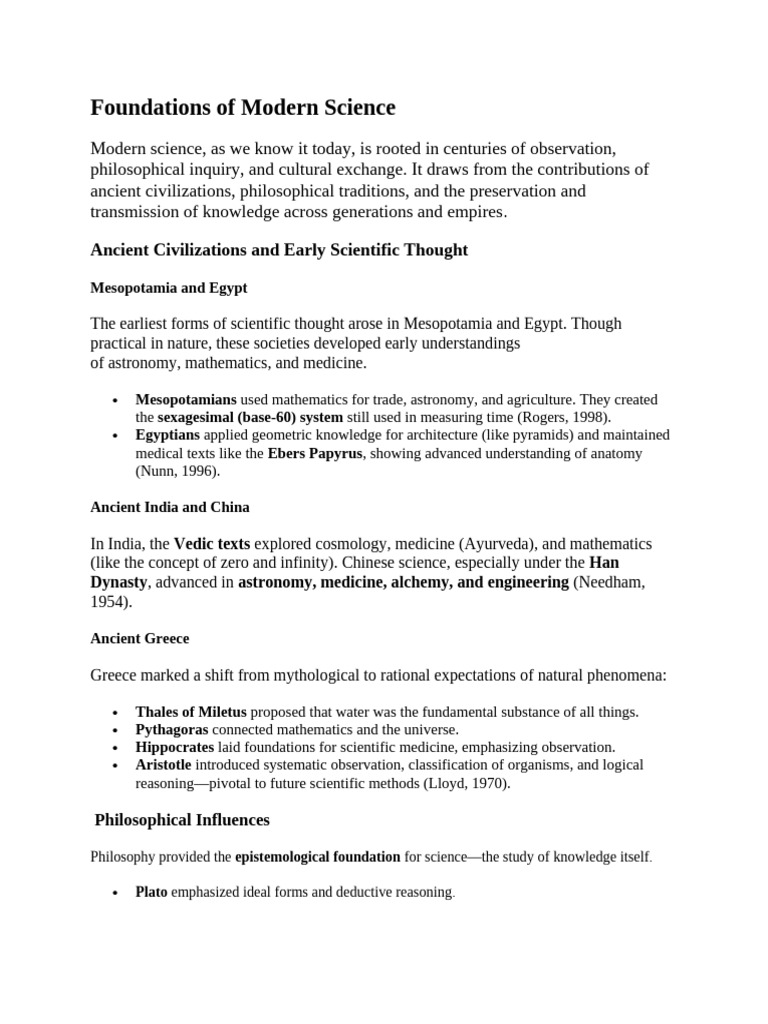 Foundations of Modern Science | PDF | Science | History Of Science