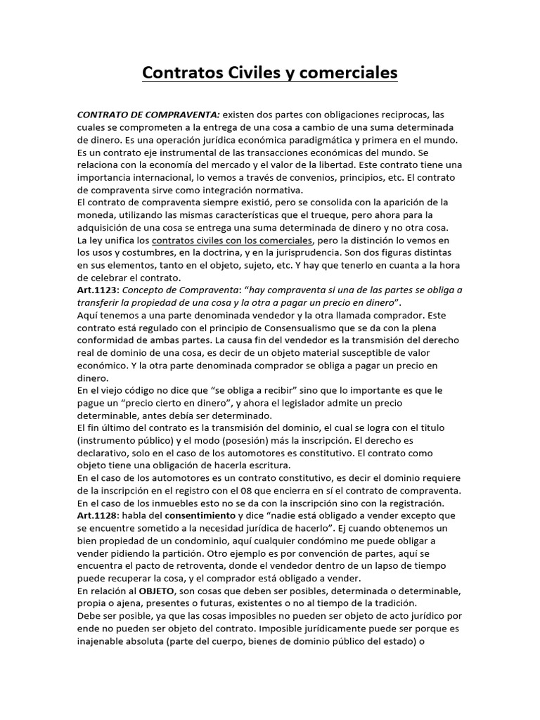 Contratos Civiles: Compraventa y Fideicomiso | PDF | Propiedad ...