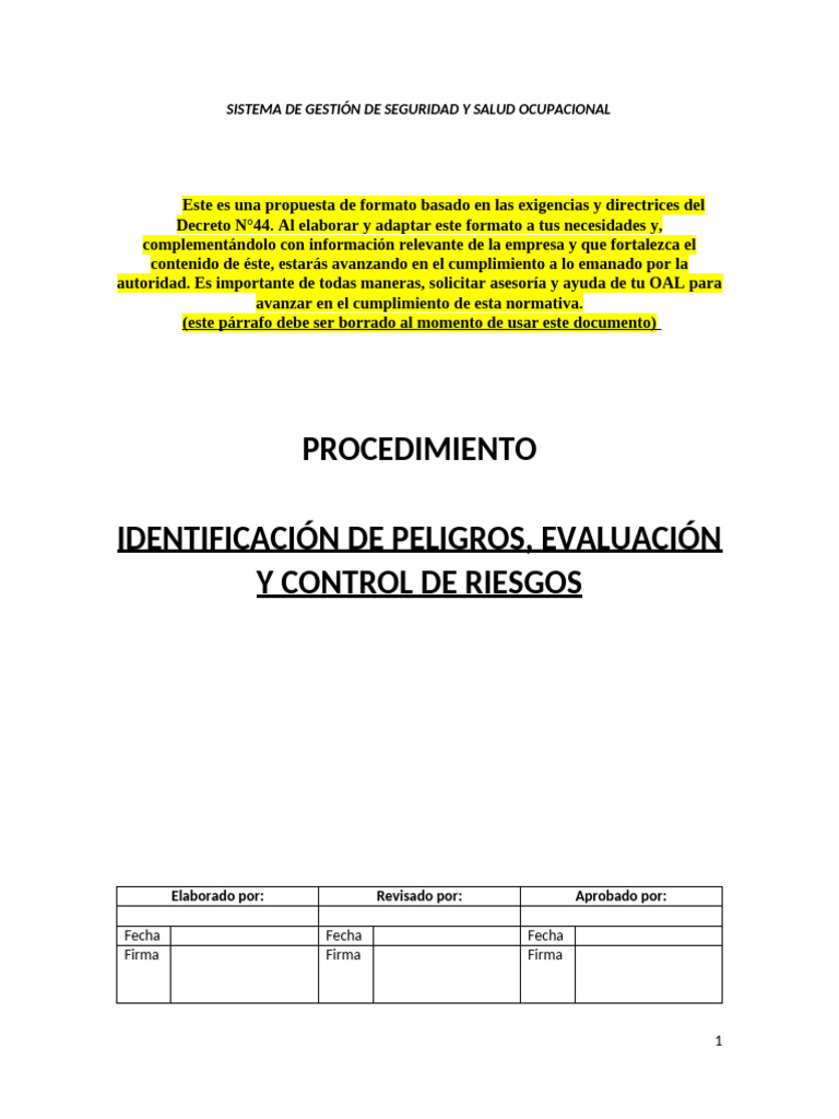 Procedimiento IPER v2.0 | PDF | Riesgo | Evaluación de riesgos